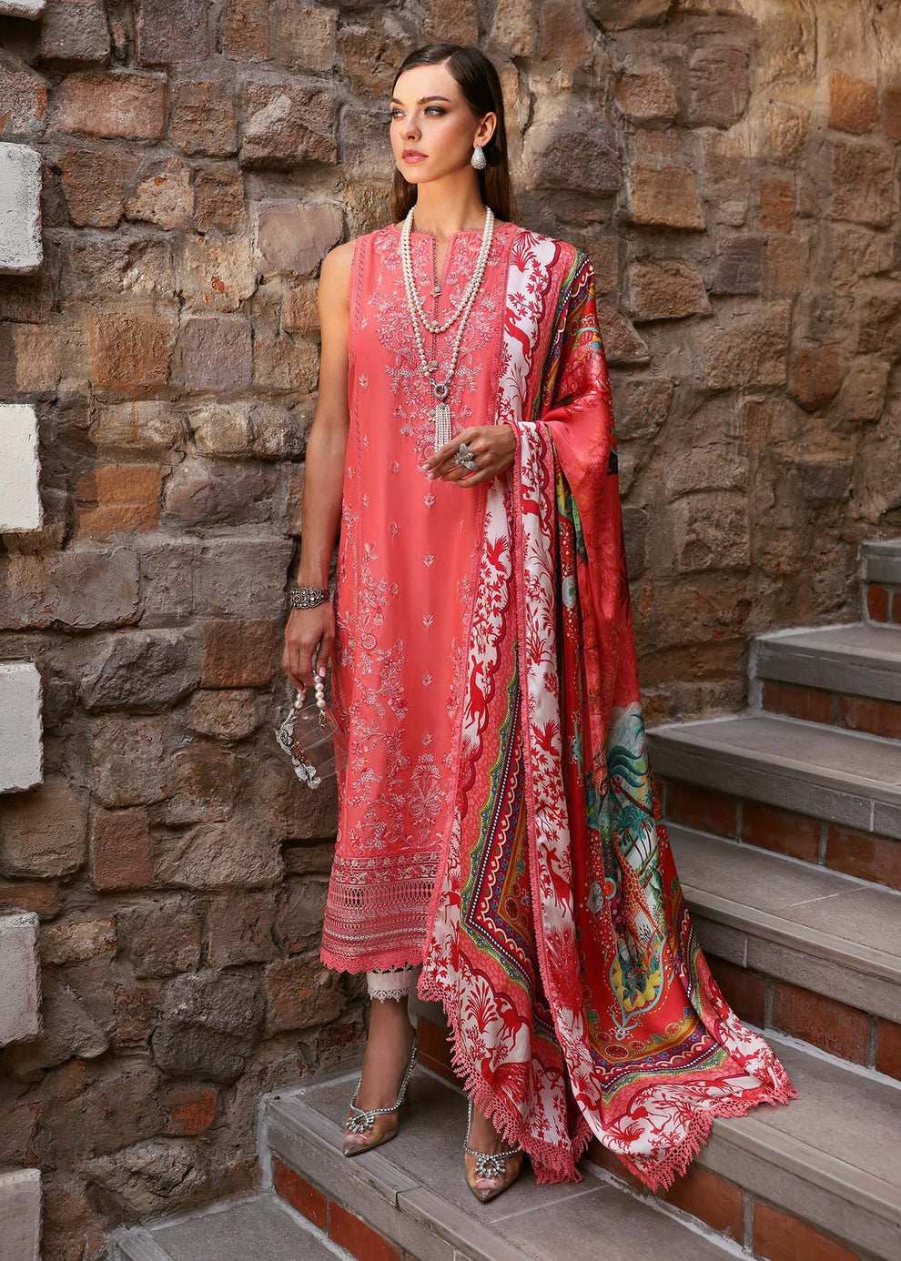 Aanya- Coral Zaina Lawn Collection 2025 By- Kanwal Malik – Pakistani Moda